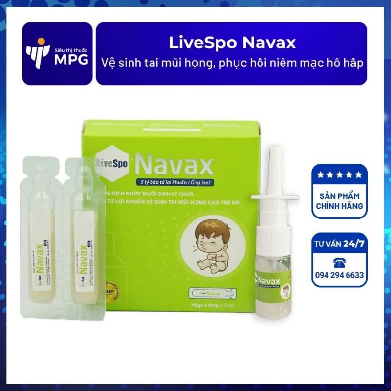 LiveSpo Navax - Vệ sinh tai mũi họng, phục hồi niêm mạc hô hấp