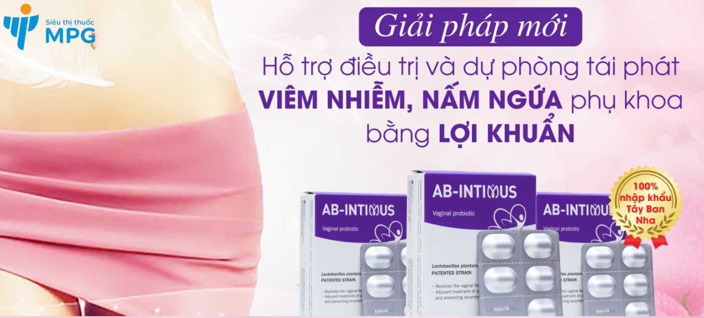 Men vi sinh đặt âm đạo AB-INTIMUS: Giảm viêm ngứa, cân băng PH âm đạo